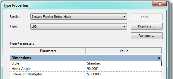 Description of elements in reinforcement - settings, rounding and numbers