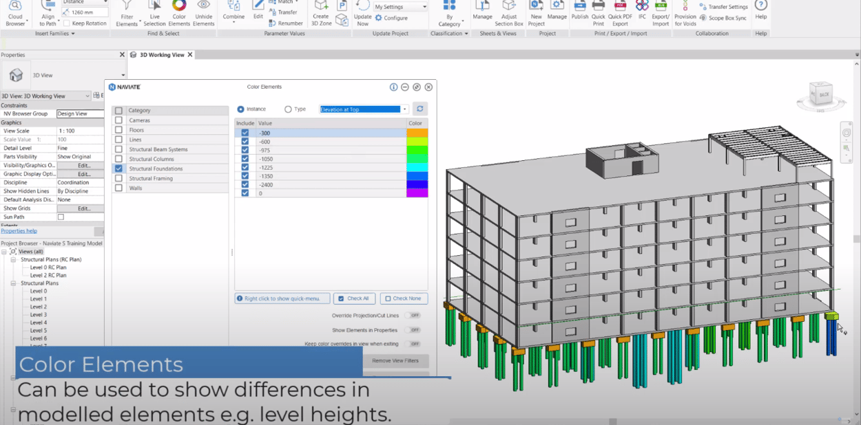 Color Elements for Structural engineers - identify materials and level ...
