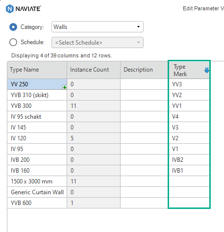 Edit parameter values on multiple elements with Naviate for Revit