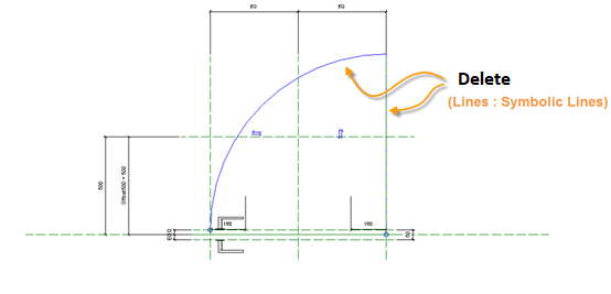 How to create a swing door angle