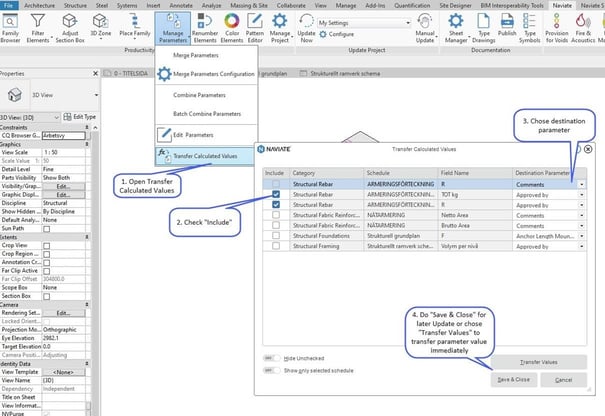 Manage calculated values within a Revit schedule with Naviate