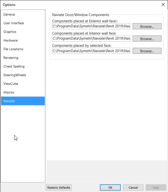 Component browser - how to nest elements to door and window families